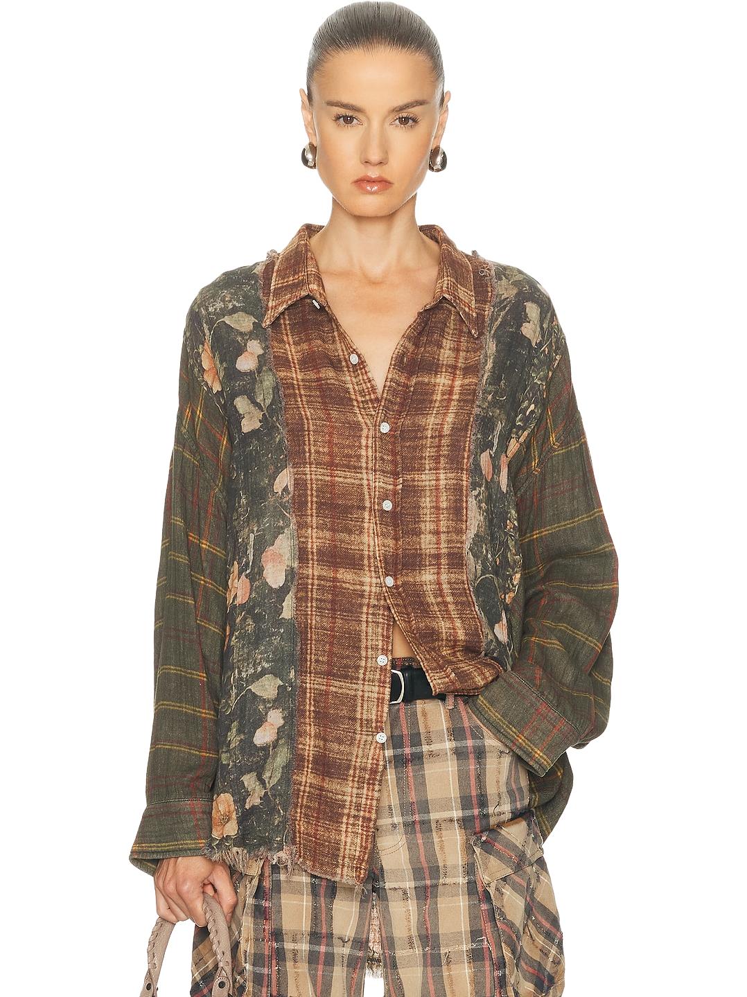 R13 Multi-Strip Drop Neck Shirt